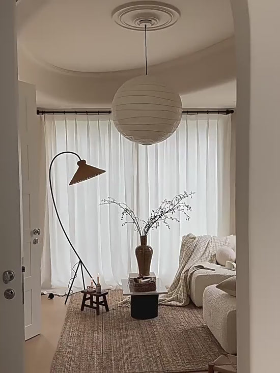 Masha Rattan Floor Lamp Retro Stand Lamp for Living Room – BELECOME