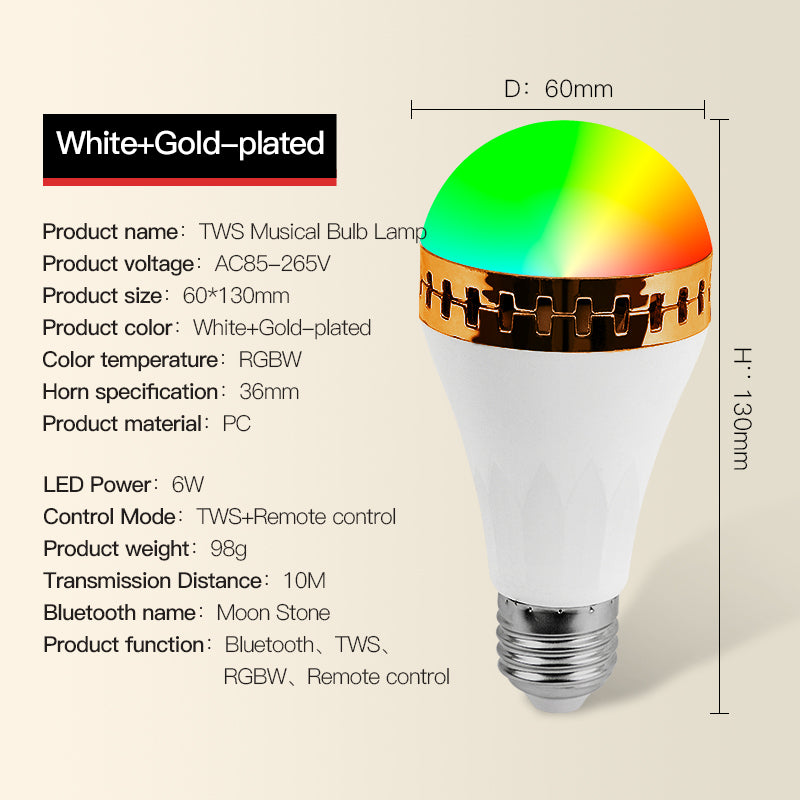 Couplet Remote Control Bluetooth Music RGBW LED Bulb – BELECOME
