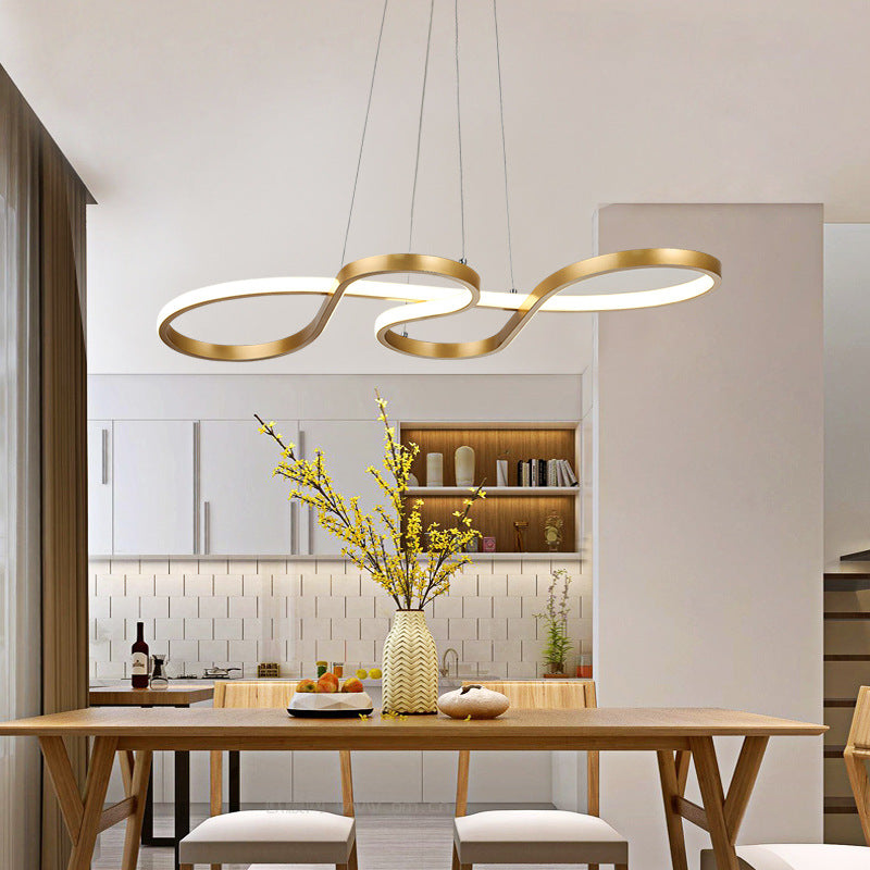 priapus modern led infinite chandelier loop hanging light – BELECOME
